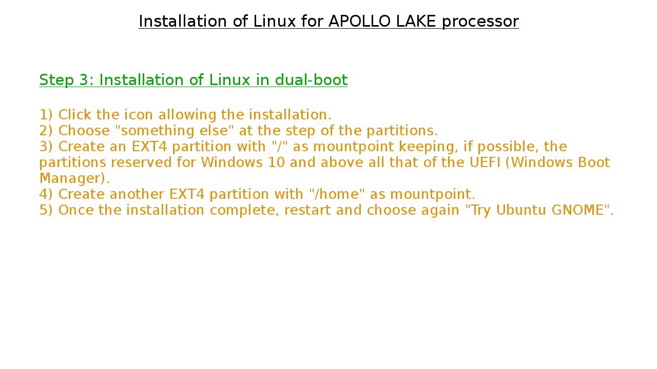 Installation of Linux for APOLLO LAKE processor - YouTube