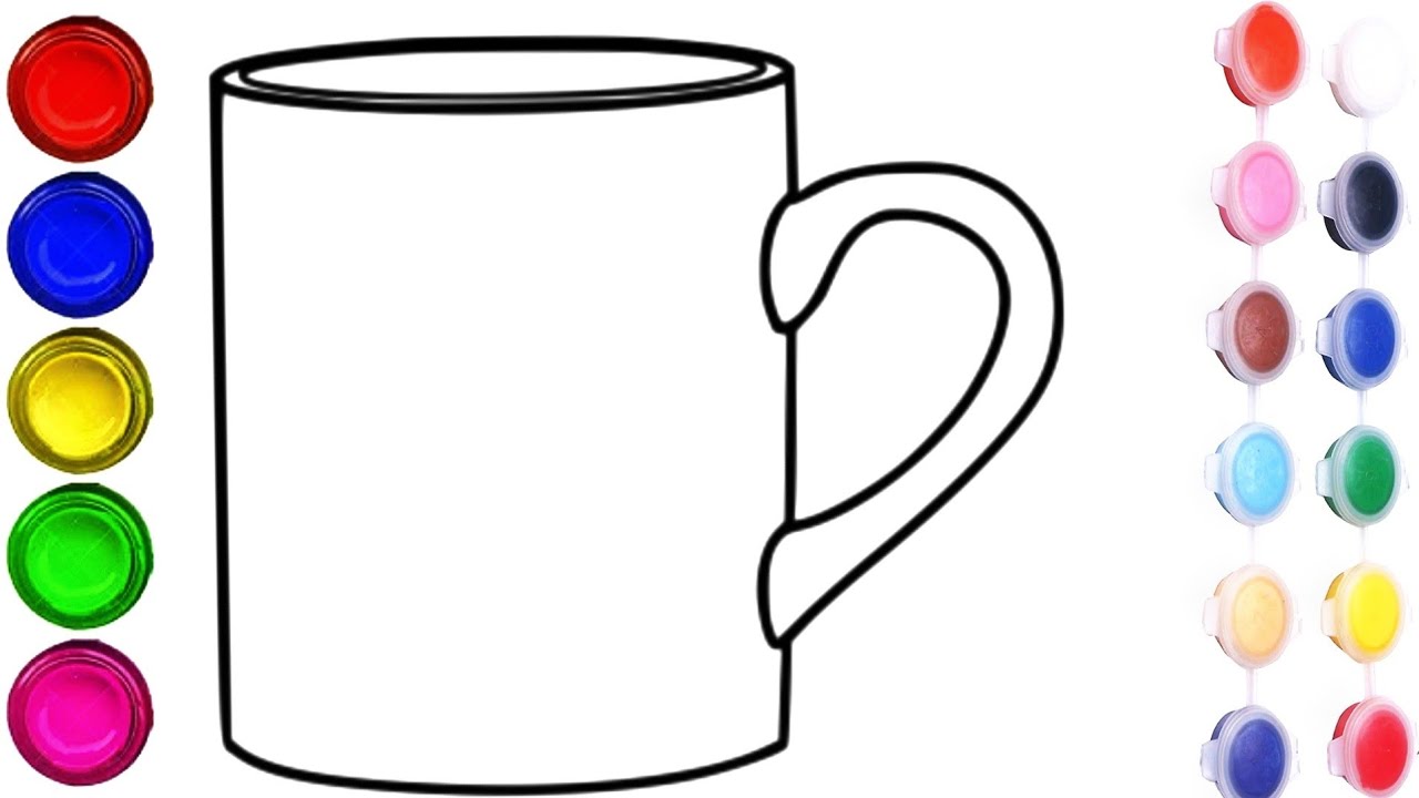 how to draw a cup , kids drawing easy - YouTube