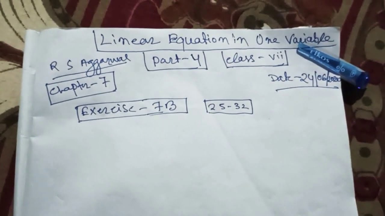 CBSE Class 7 Chapter 7(Linear Equations in One Variable)(Exercise-7B ...