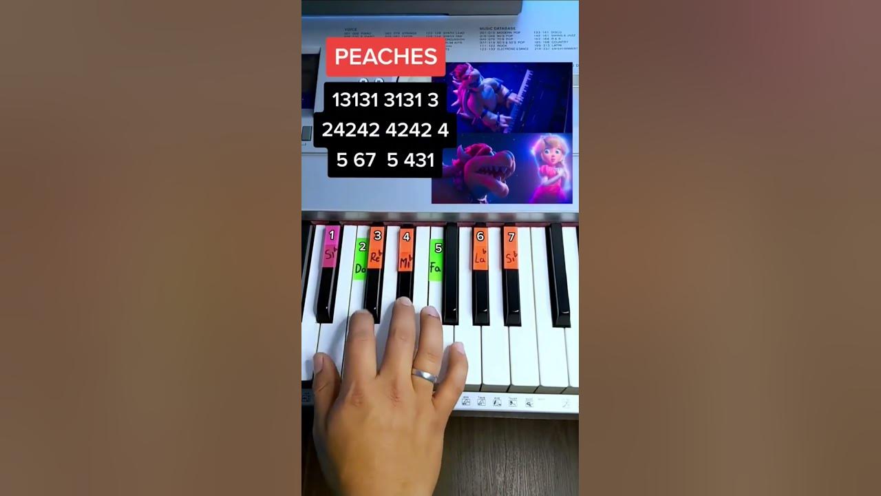 Peaches Piano Tutorial Easy Piano Fácil The Super Mario Bros Youtube