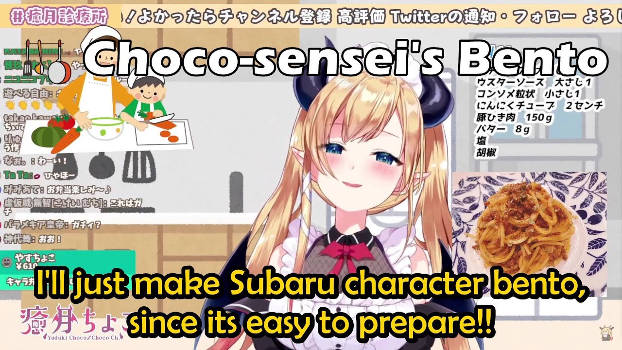 Choco-sensei Plans To Make Subaru's Character Bento In Choco Cooking ...