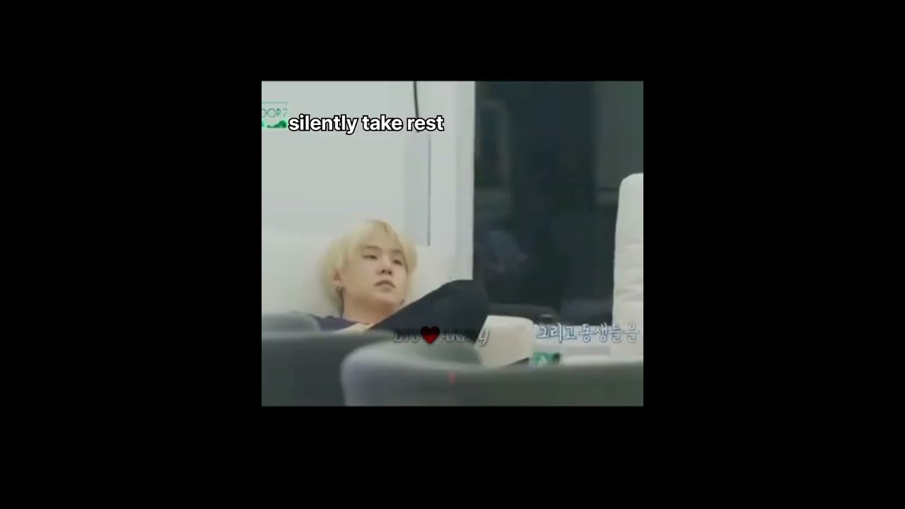 members are actively playing different games while Suga relaxing ...