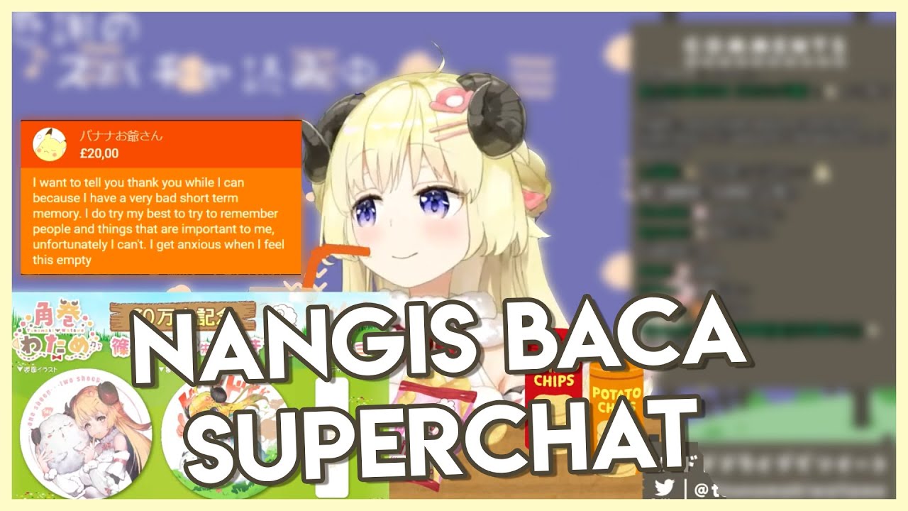 【Vtuber Sub Indo】Watame Nangis Baca Superchat Viewer - YouTube