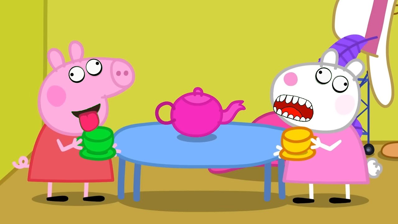 Peppa Pig with Suzy Sheep Tea Party Episode Funny Laughing and Facial ...