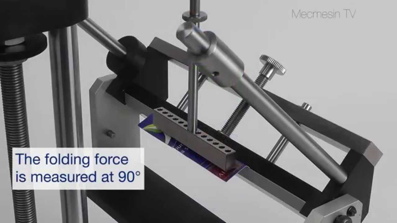 Card and Paper Crease Line Testing - Mecmesin Force Measurement - YouTube