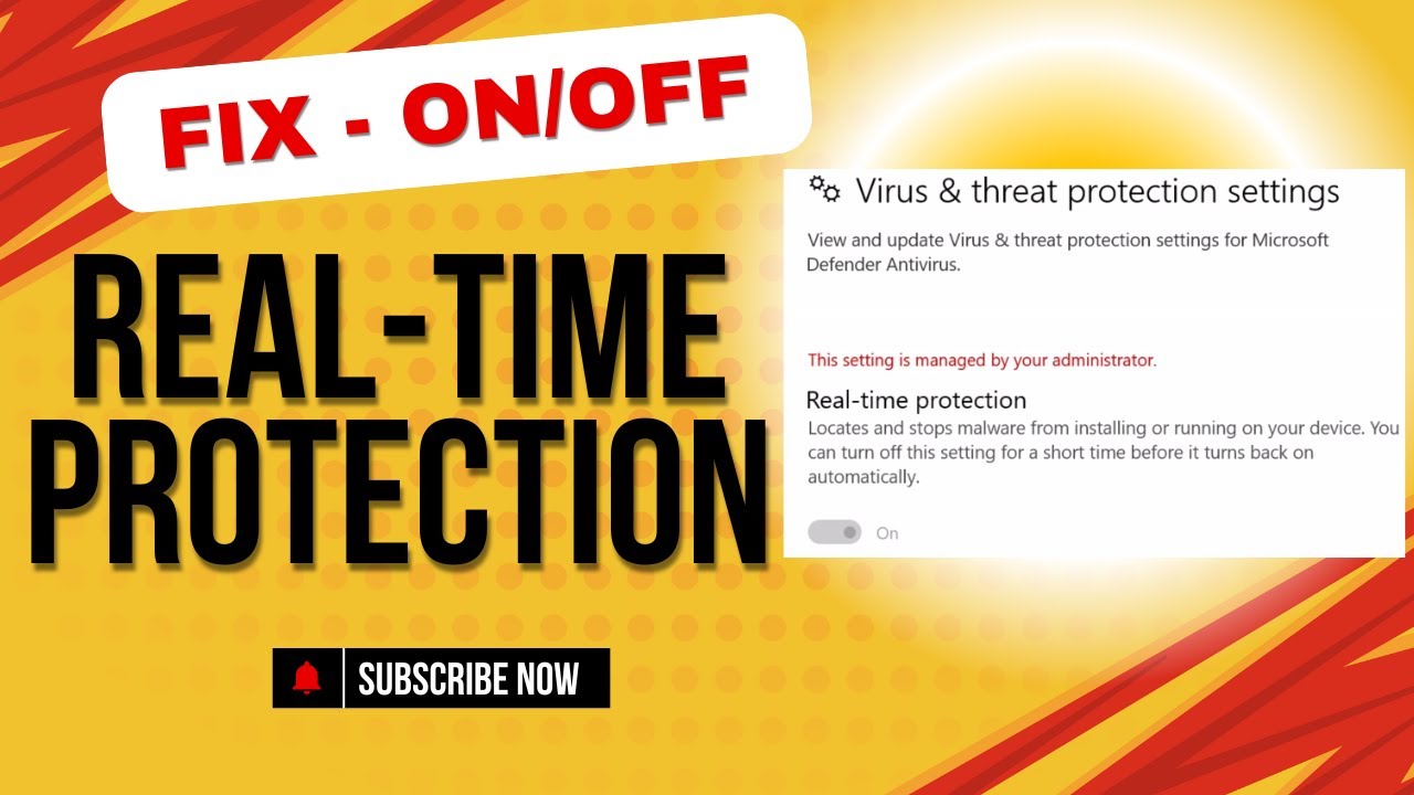 How To Fix Can Not Turn Off or Disable Real time Protection on Windows ...