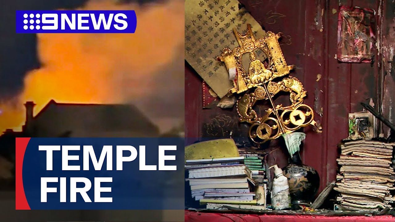 Heritage-listed Chinese temple damaged in fire | 9 News Australia - YouTube