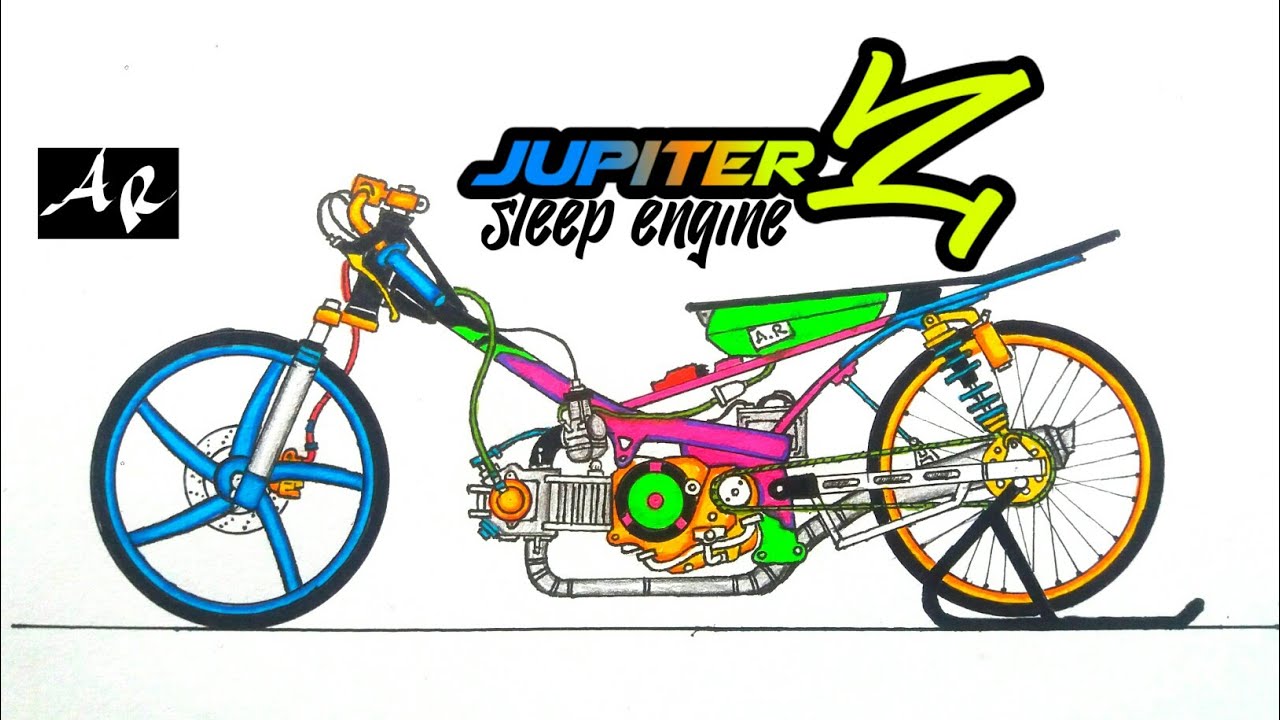 DRAG JUPITER Z sleep engine,cara menggambar motor drag jupiterz,cara ...