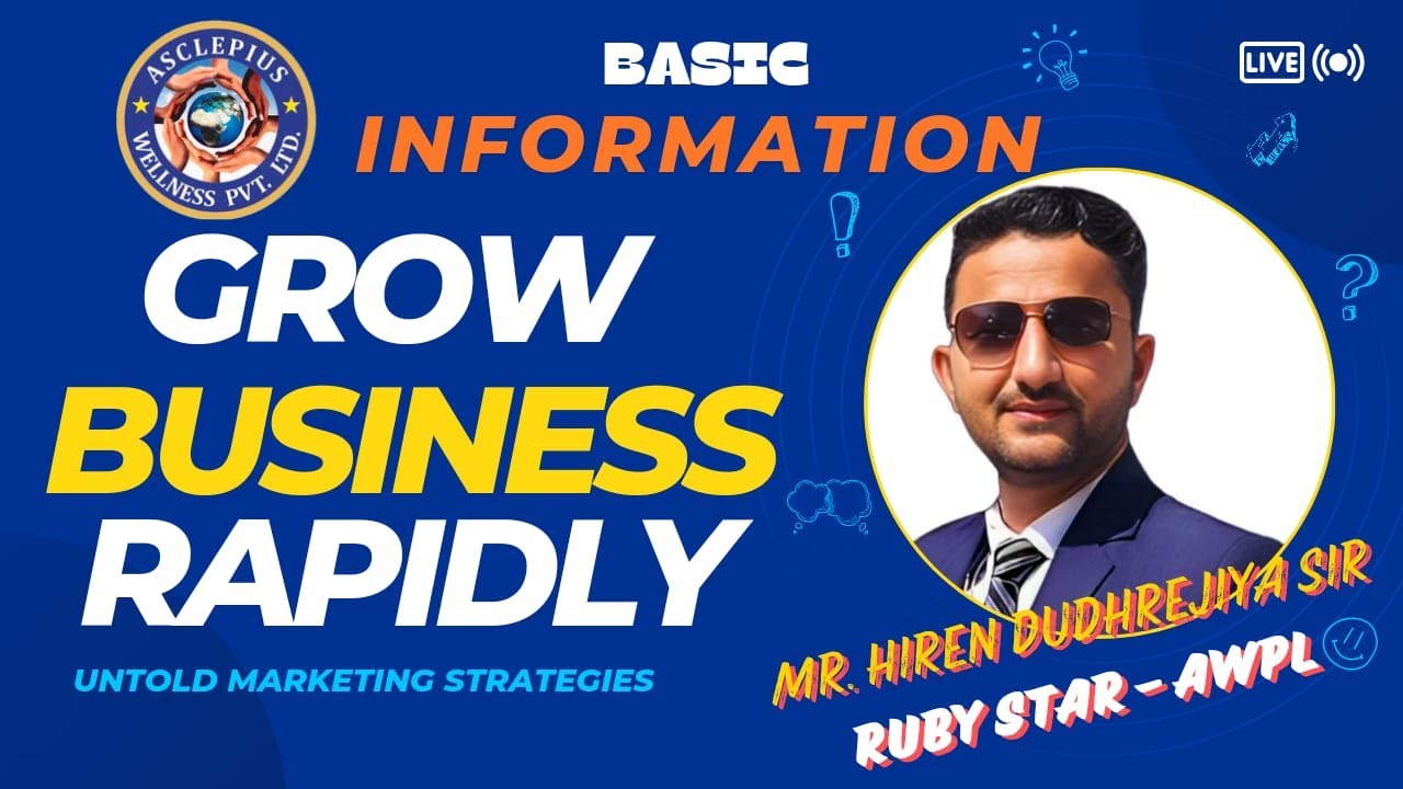 अपने व्यवसाय को तेजी से केसे बढ़ाए... MR. HIREN DUDHAREJIYA , RUBY STAR - AWPL , 9001964086 ...