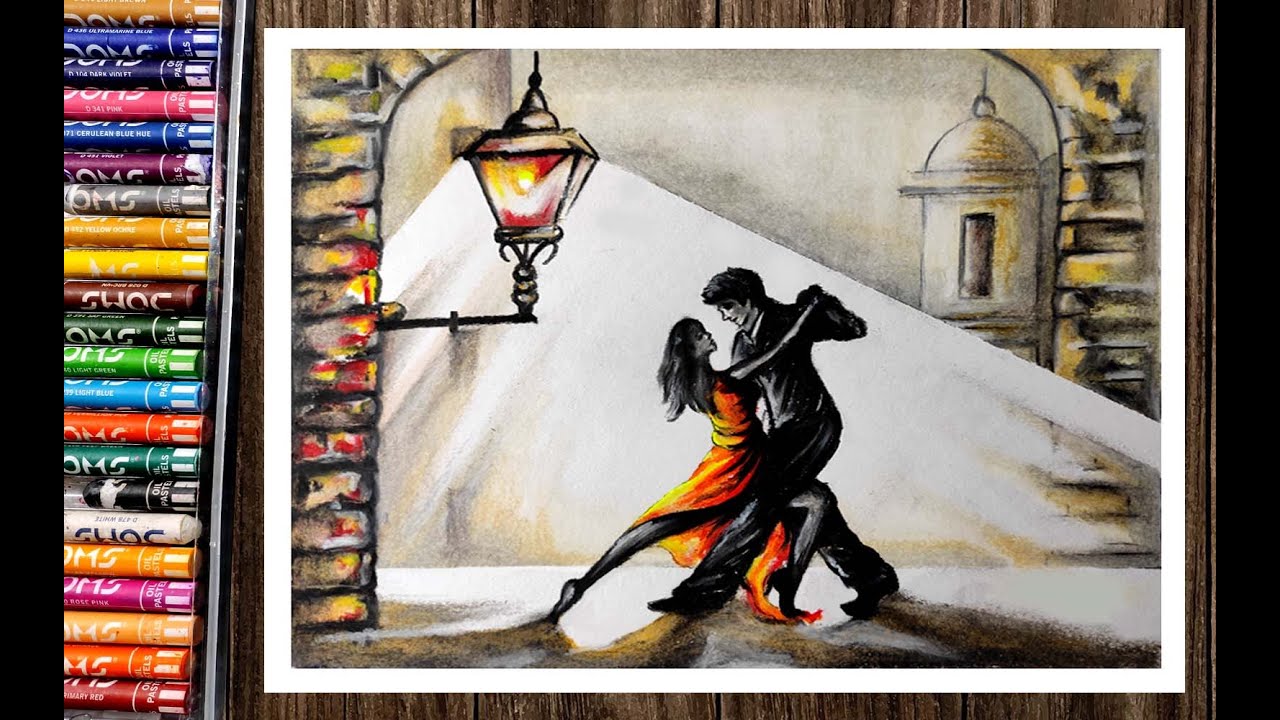 Couple Dancing Romantic Drawing