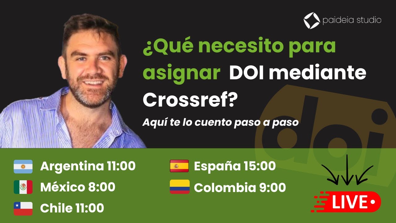 ¿Qué necesito para asignar DOI mediante Crossref? - YouTube