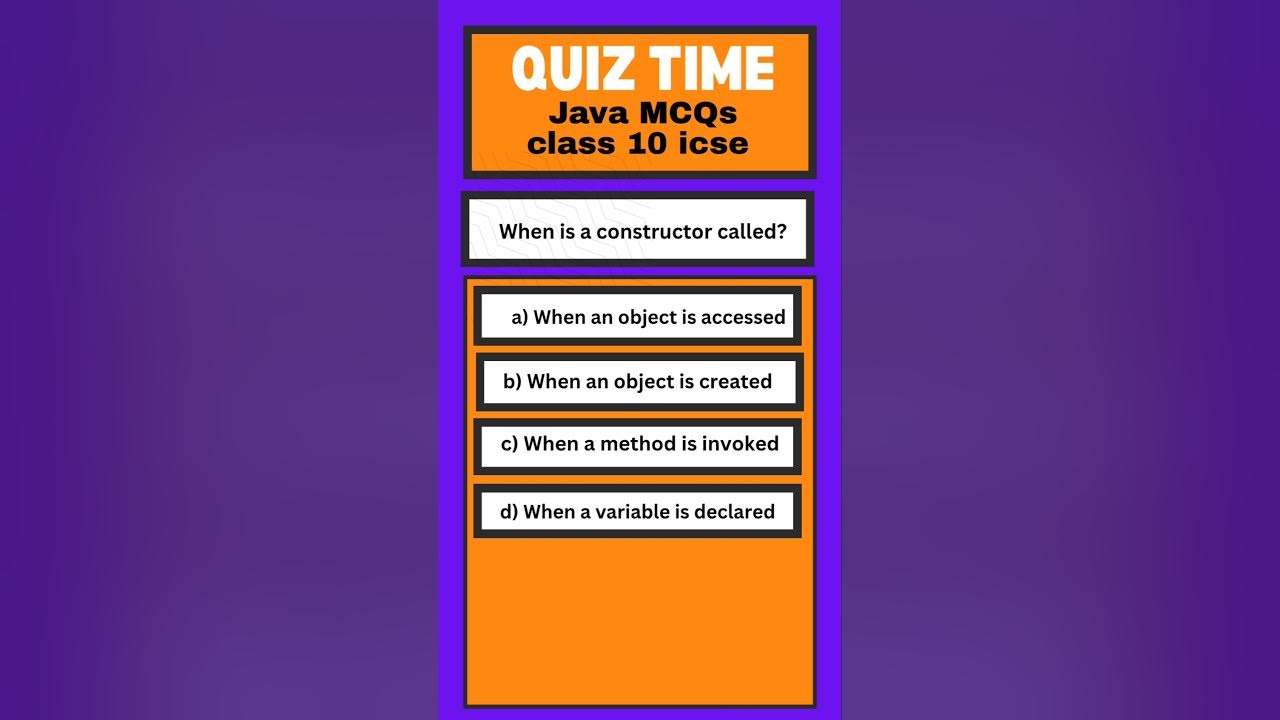 Java MCQs class 10 icse #computerapplication #icse #javainterview #javatutorial - YouTube