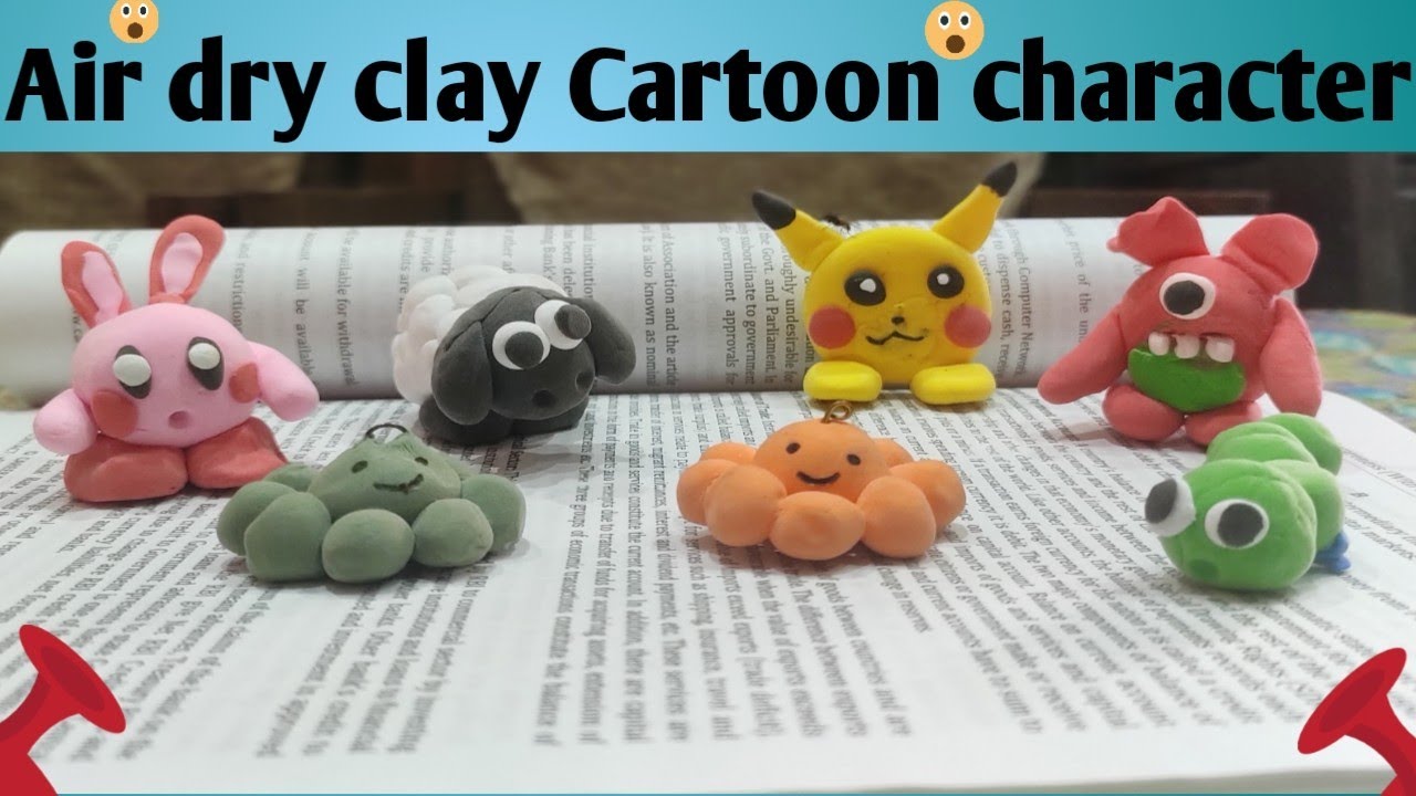 Made CUTE Cartoon character Using Clay | Air dry clay - YouTube