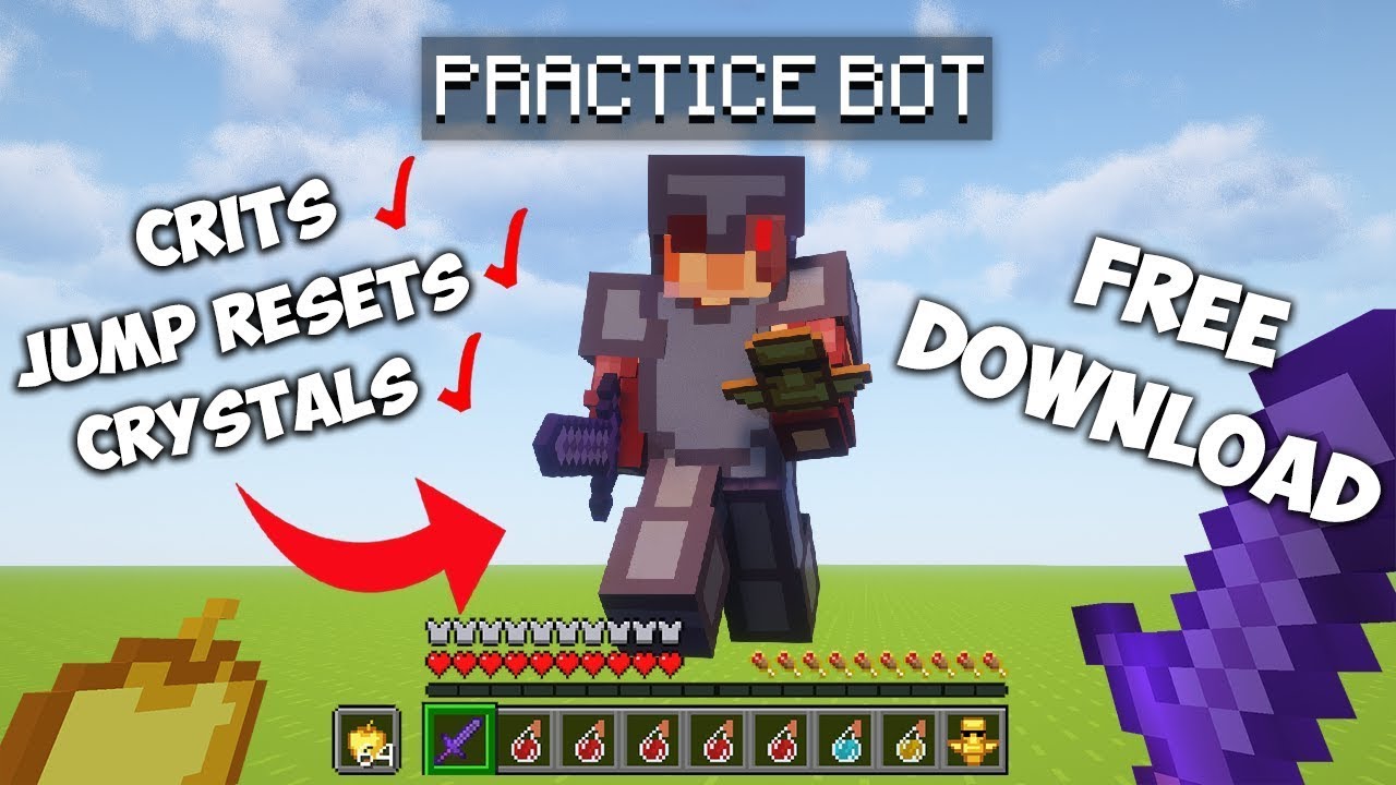 BEST SINGLE PLAYER PVP PRACTICE BOT FOR MINECRAFT!!!! - YouTube
