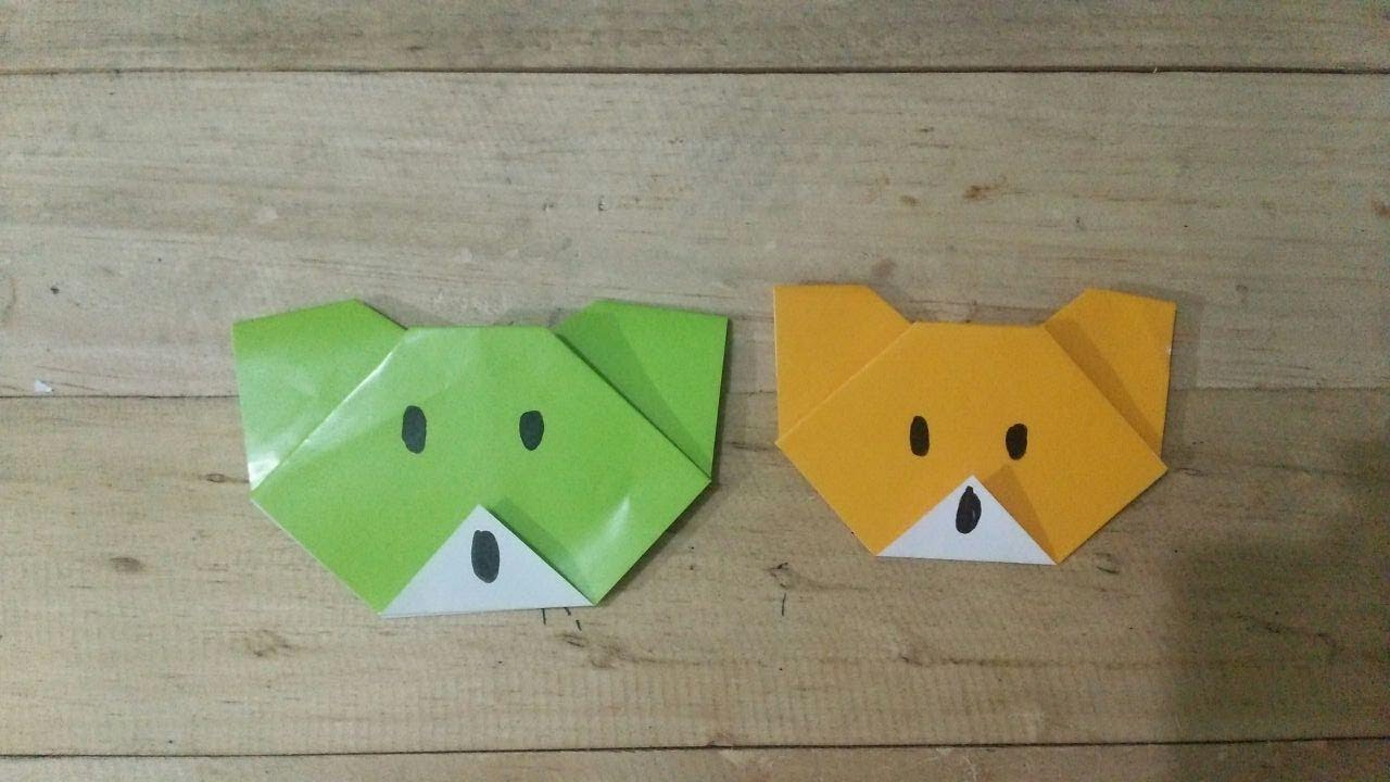 How to make origami Koala face | Membuat Origami Wajah Koala - YouTube