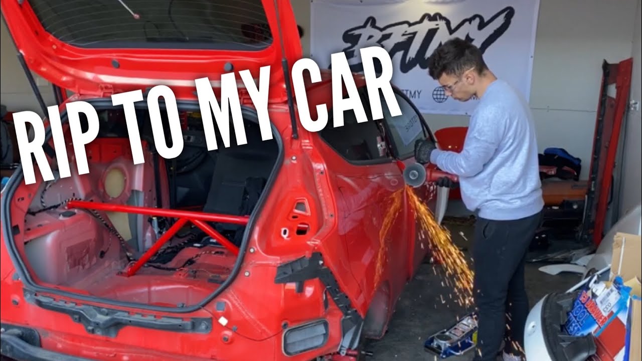 CUTTING MY CAR OPEN!!! *WIDEBODY KIT* - YouTube