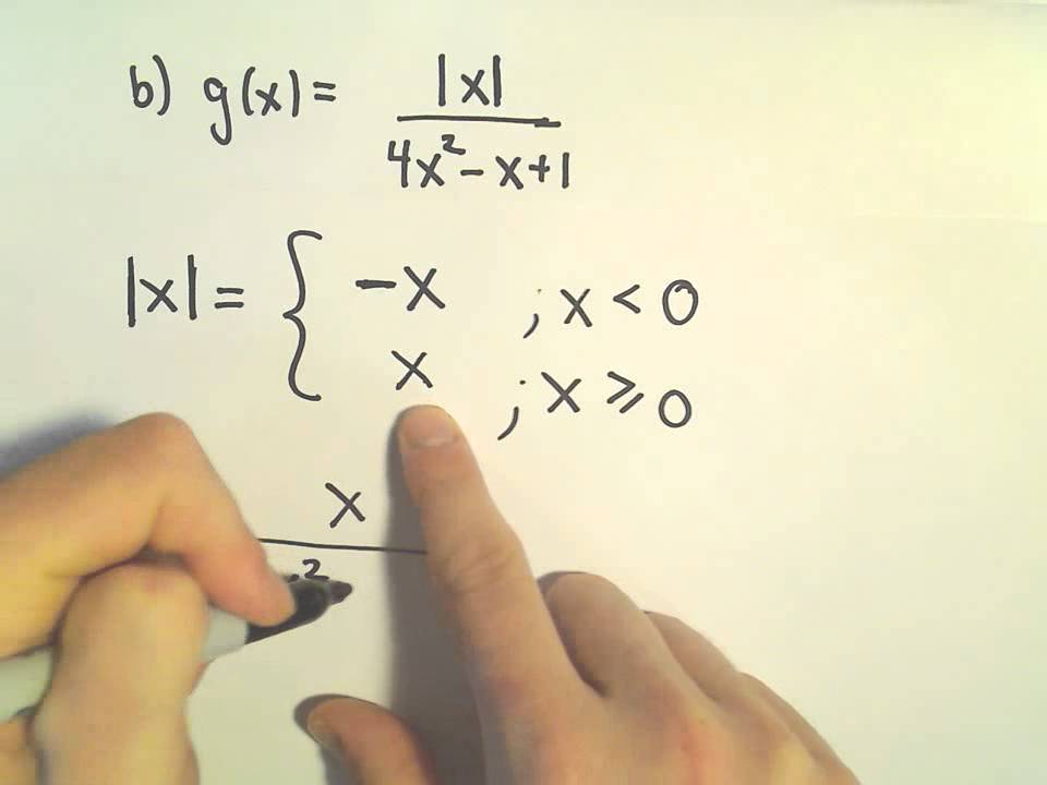 Horizontal Asymptotes Involving Absolute Value - YouTube