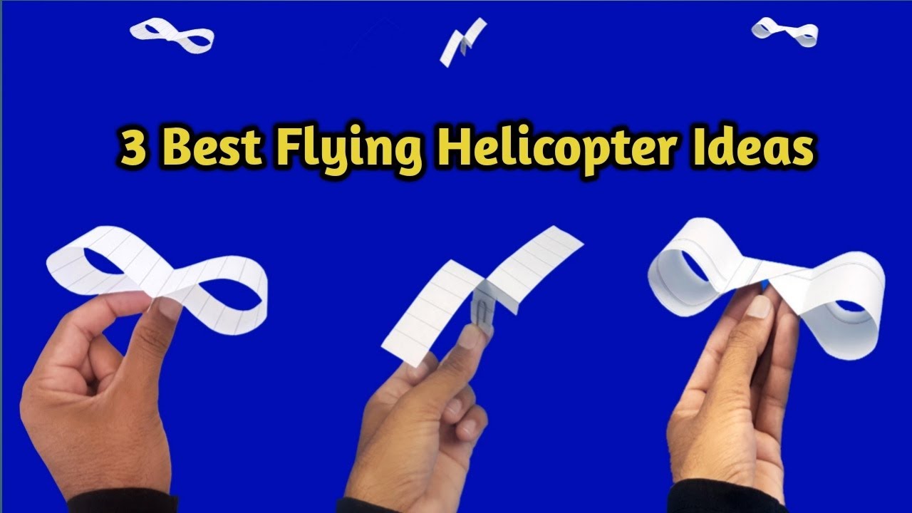 Best 3 Paper Helicopter Making | paper helicopter easy | Paper ...