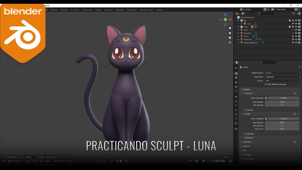 Practica con Metabals y Sculpt - Timelapse Luna (Sailor Moon) - YouTube