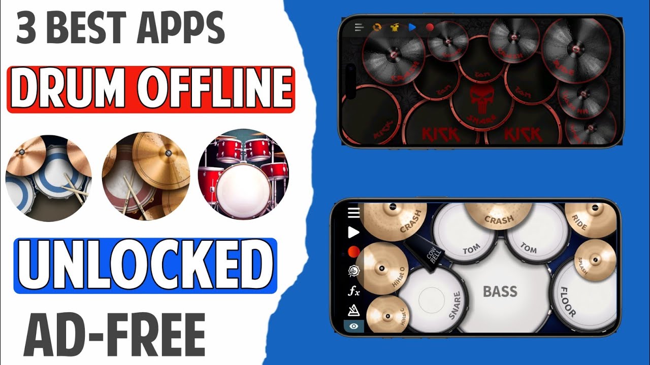 Top 3 Drum Apps For Android | Best Drum App Android - YouTube