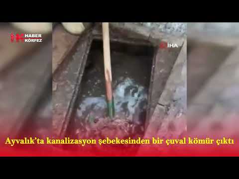 Ayvalık’ta kanalizasyon şebekesinden bir çuval kömür çıktı