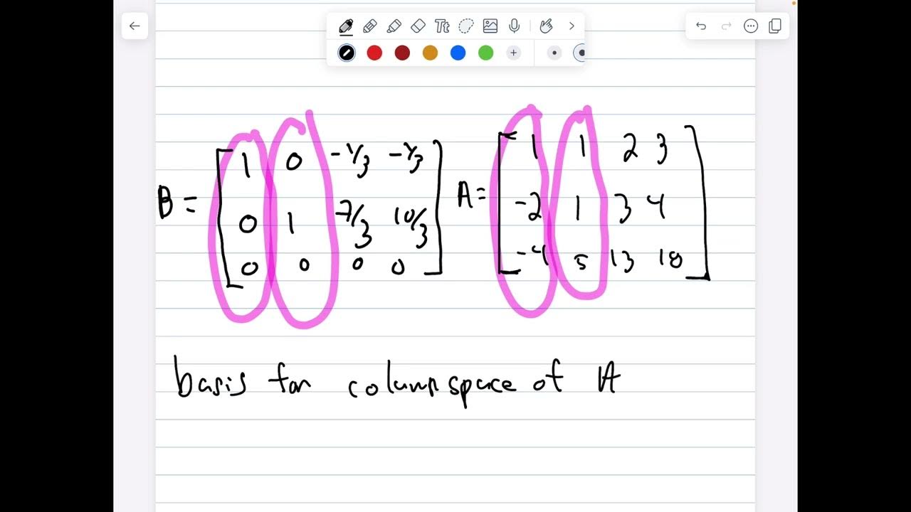 Finding the column space and null space of a matrix A (Linear Algebra) - YouTube