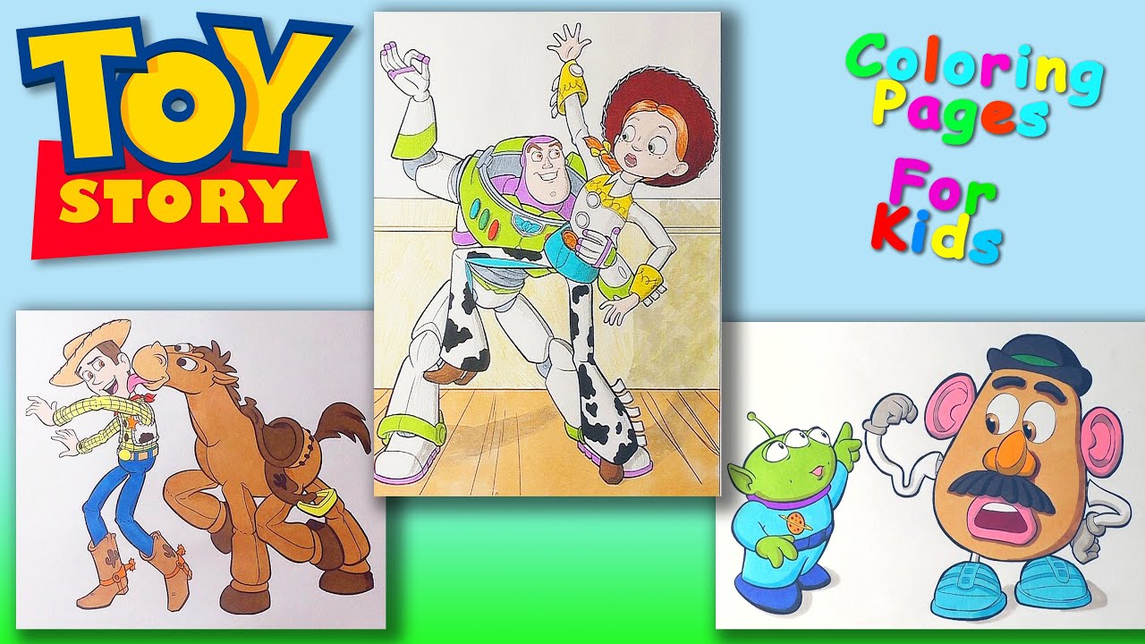 Toy Story Cartoon Characters Part 7 Coloring Pages for Kids Learn ...