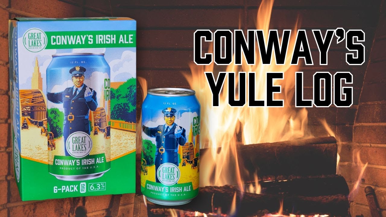 1 Hour of Conway's Irish Ale in Front of a Fire, Cozy Yule Log - YouTube