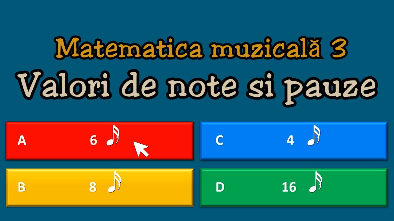 Matematica muzicala 3 - Valori de NOTE si PAUZE - Educație muzicală ...
