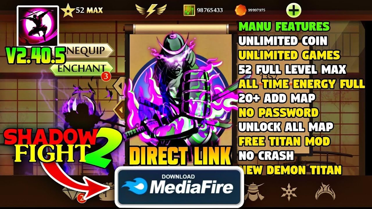 Shadow Fight 2 Demon Shadow VIP Mod Apk v.2.40.5|| Shadow Fight 2 Mod ...