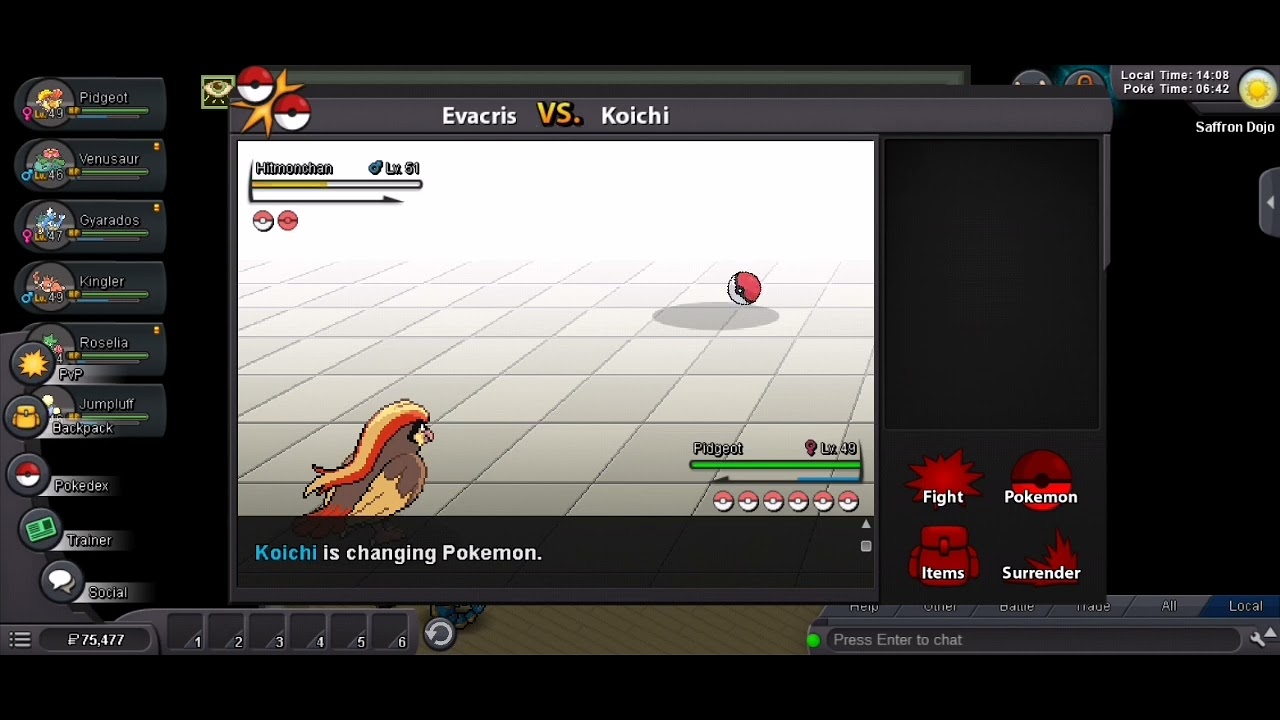 Pokemon Pro Revolution Online: Dojo Master vs me(kanto region) - YouTube
