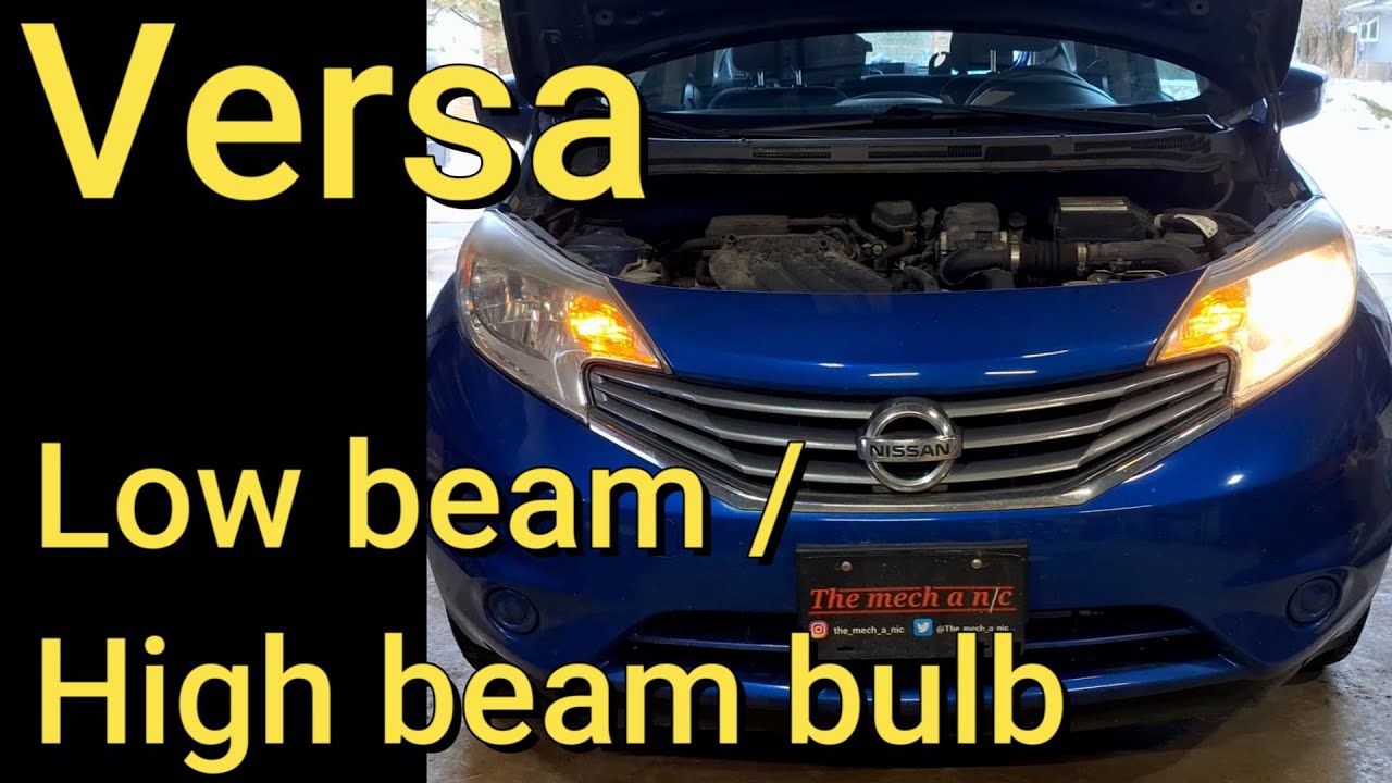 Nissan versa note low beam / high beam bulb replacement - YouTube