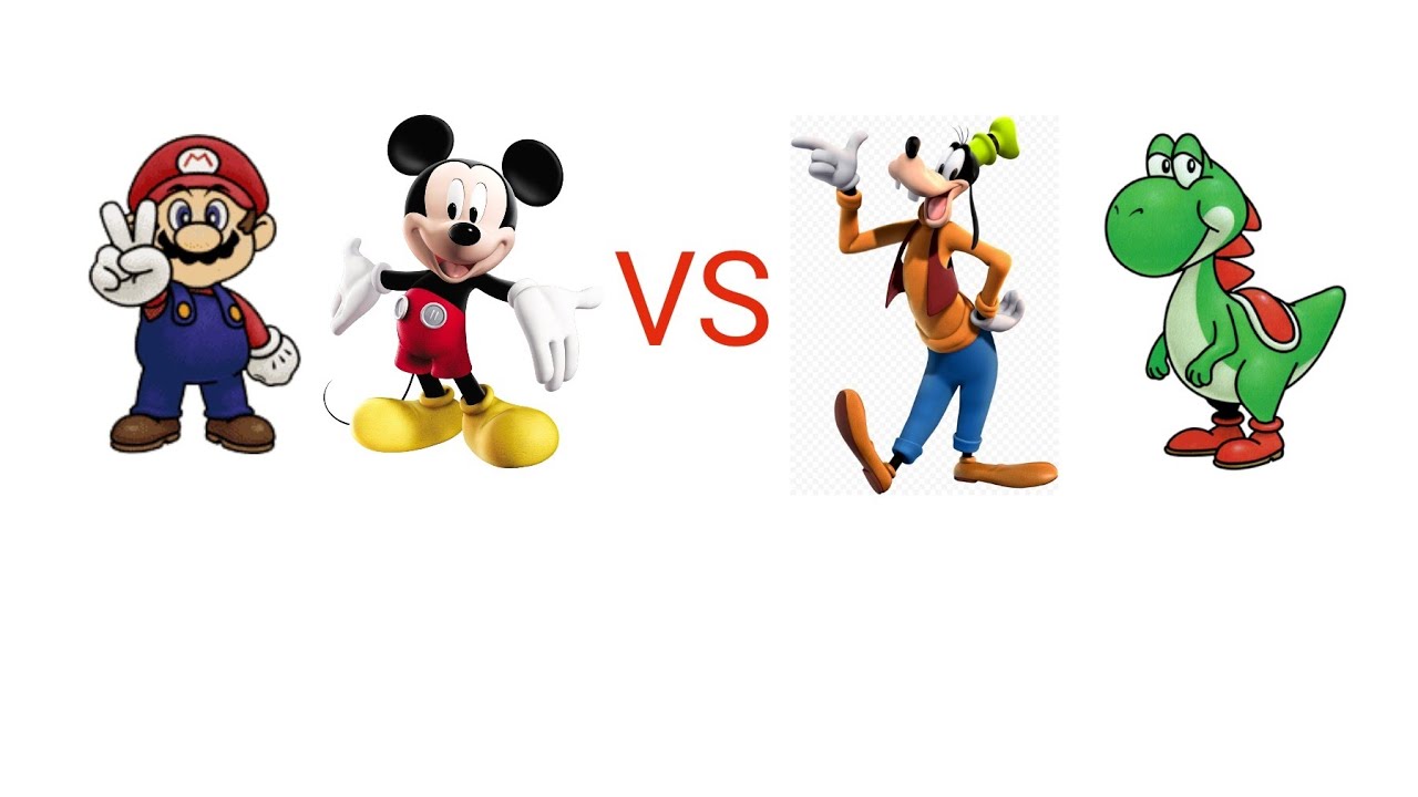 mugen mickey mouse & mario vs goofy & yoshi - YouTube
