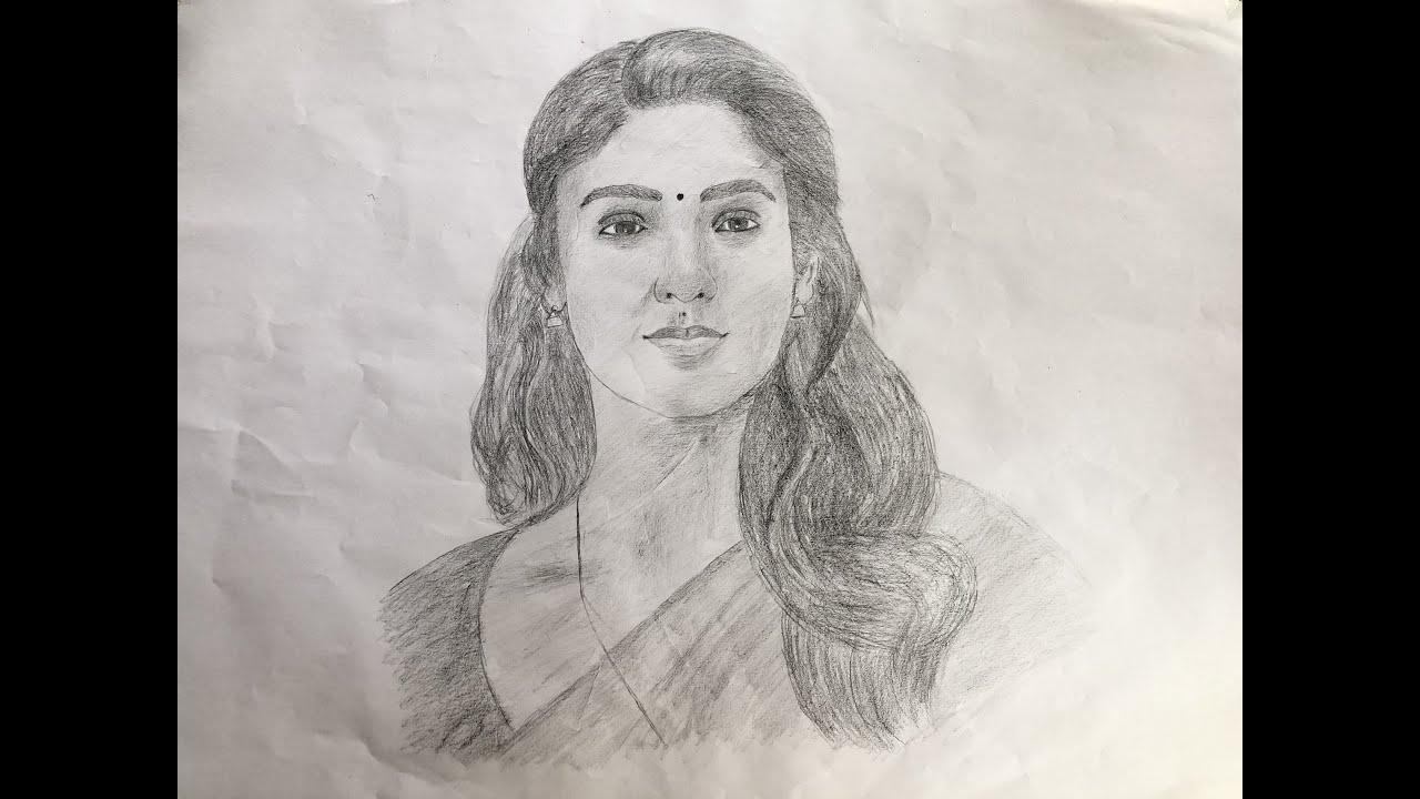 Nayanthara Pencil Drawing | Art By Anbu - YouTube