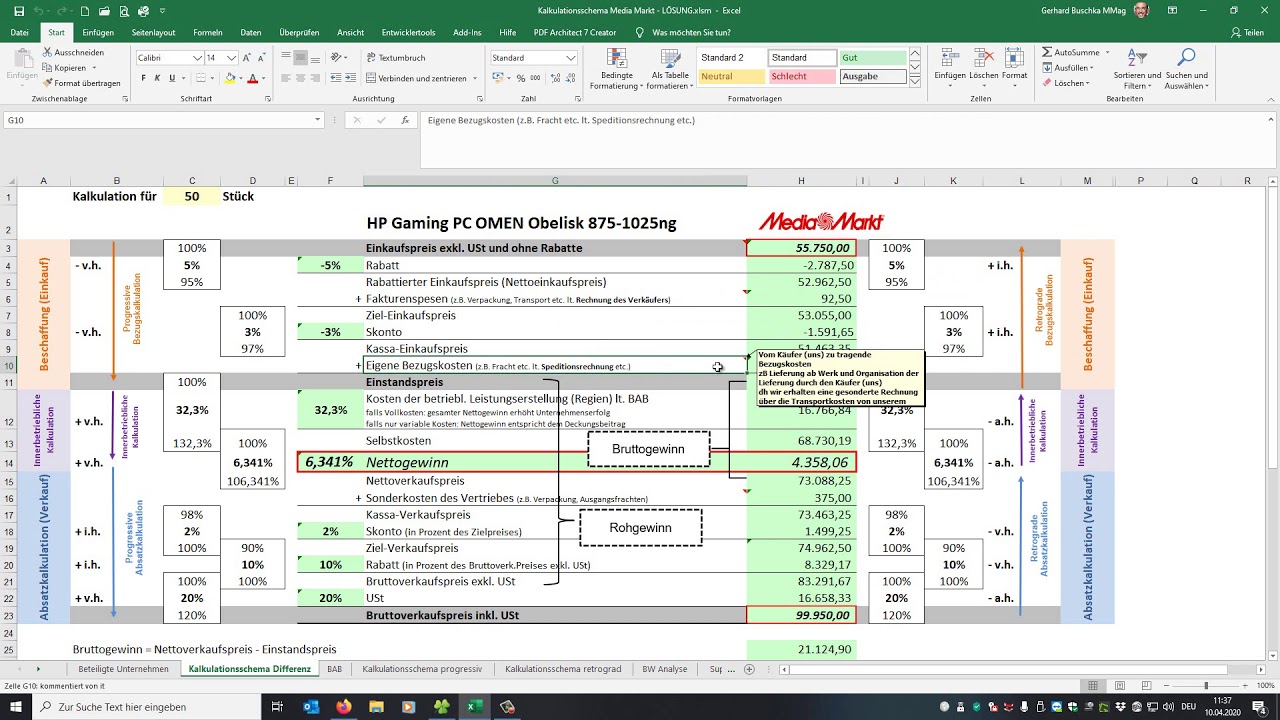 04 Kalkulationsschema Transportkosten im Detail - YouTube