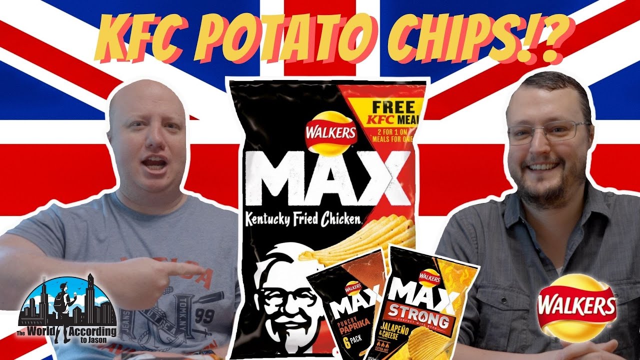 KFC Walkers Max Review! Americans Try UK Snacks! - YouTube