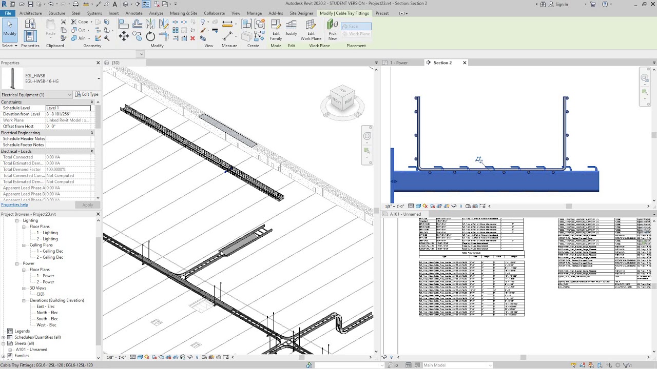Revit MEP Eagle Wire straight cable tray pt3 - YouTube
