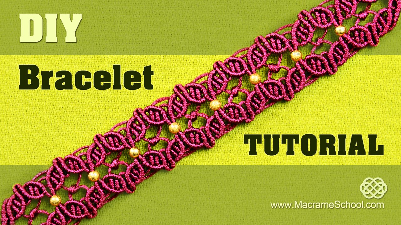 DIY Macramé Flower Petal Bracelet with Beads - YouTube