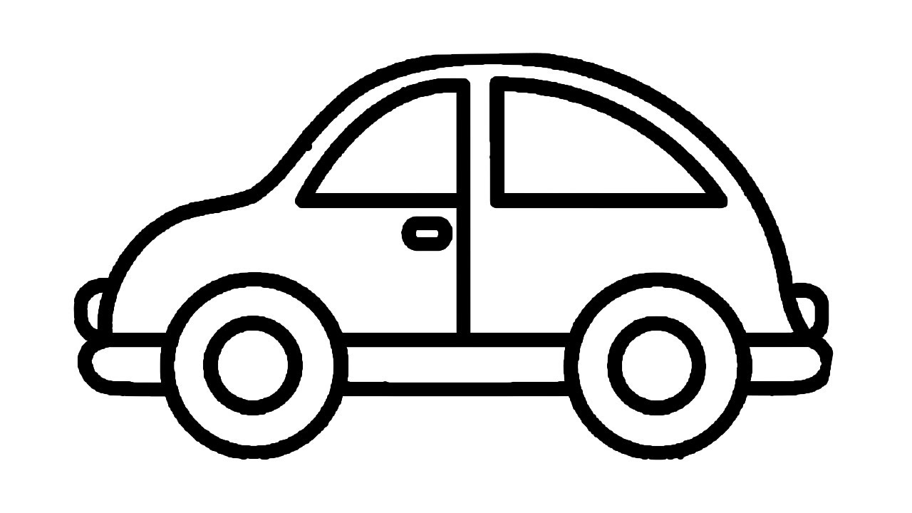 Easy drawing and coloring Car for kids toddlers - YouTube