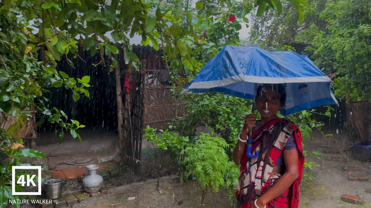 Walking in Very Heavy Rain and Thunderstorm | Super heavy rain in ...