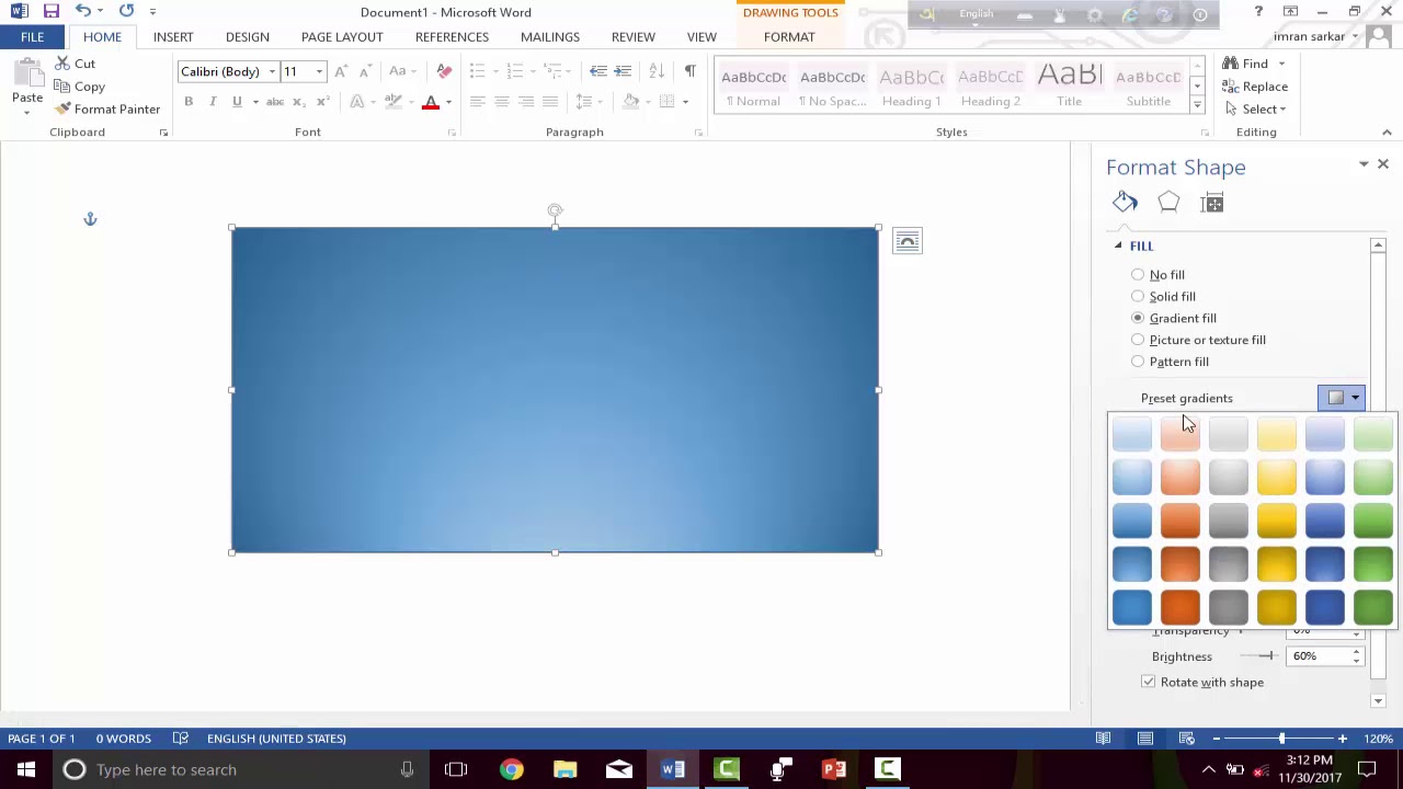 22. Shapes Fill advance in MS word - YouTube