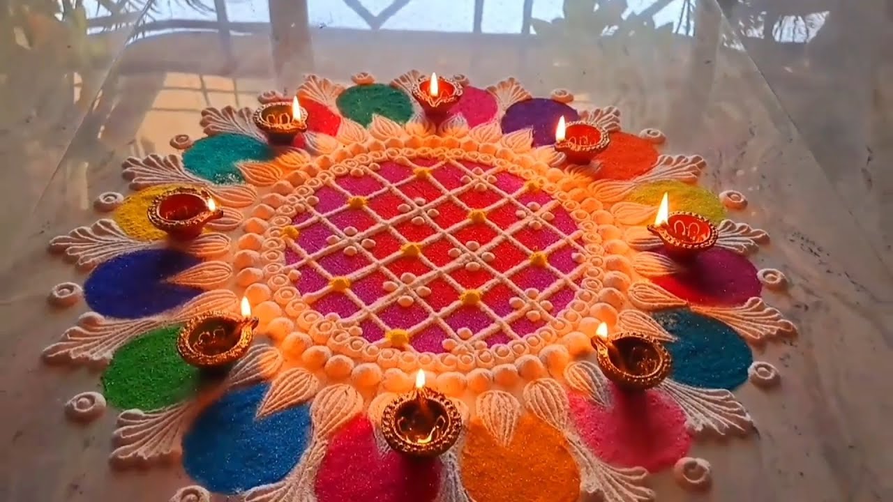Simple and easy rangoli for festival |Beautiful kolam |Festival muggulu ...