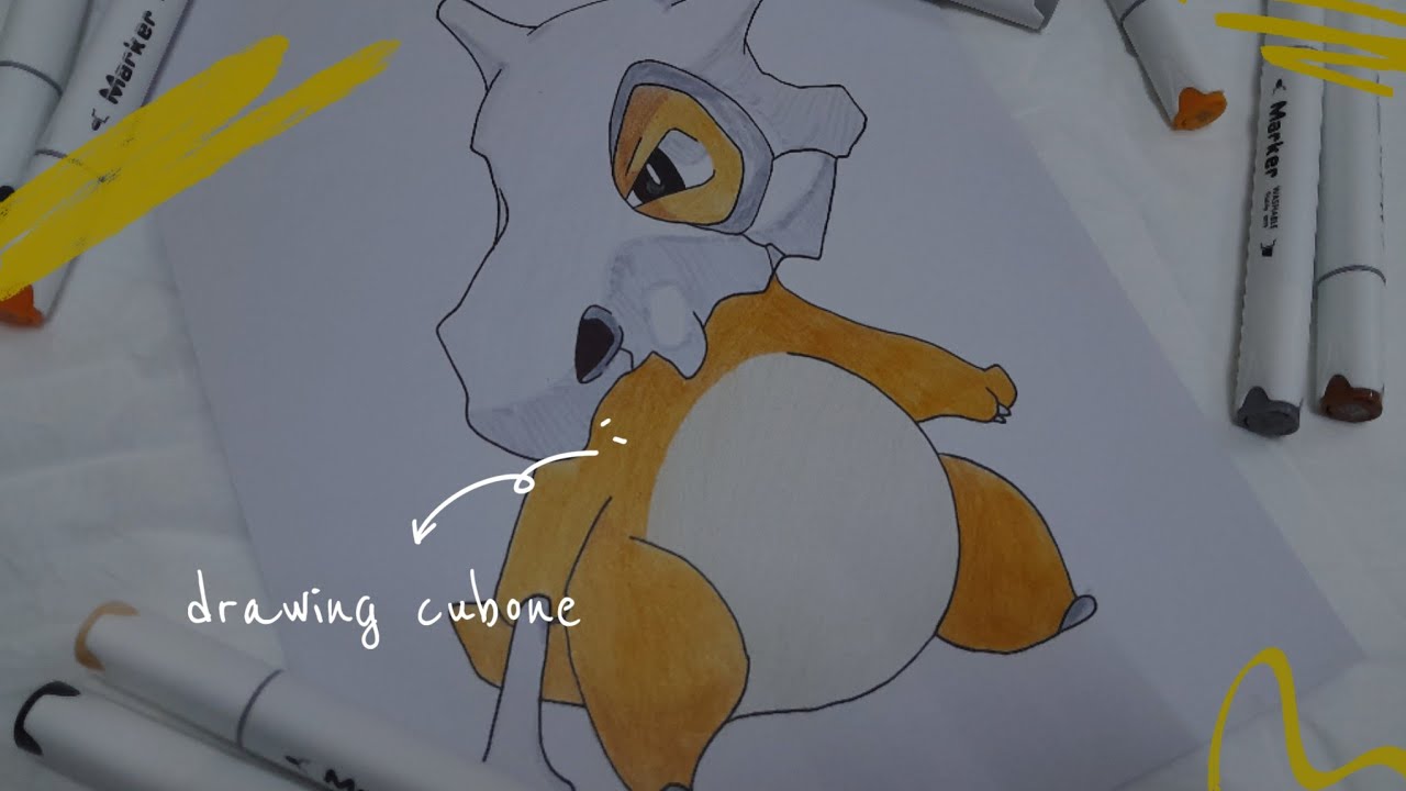 drawing cubone from pokemon - YouTube