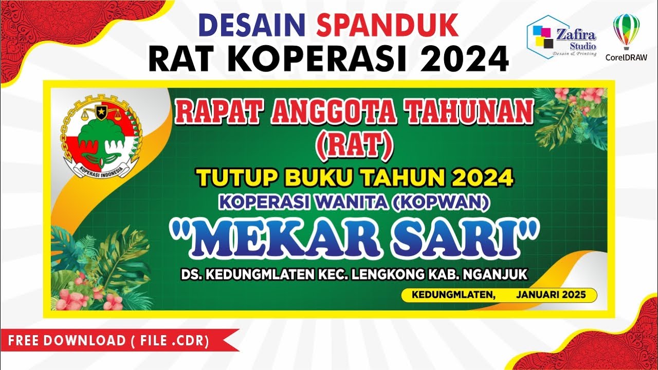 DESAIN SPANDUK RAPAT ANGGOTA TAHUNAN KOPERASI (RAT) 2024 - FREE CDR ...