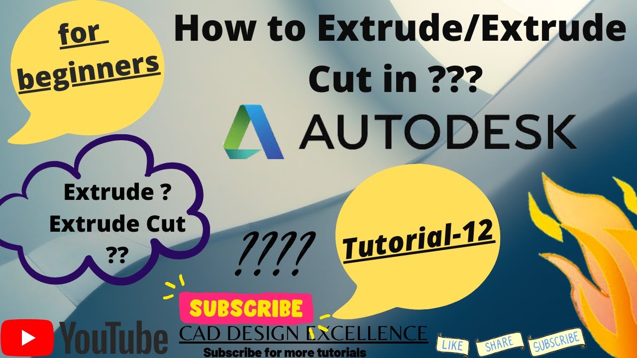 How to extrude in autodesk inventor || how to extrude cut in autodesk ...