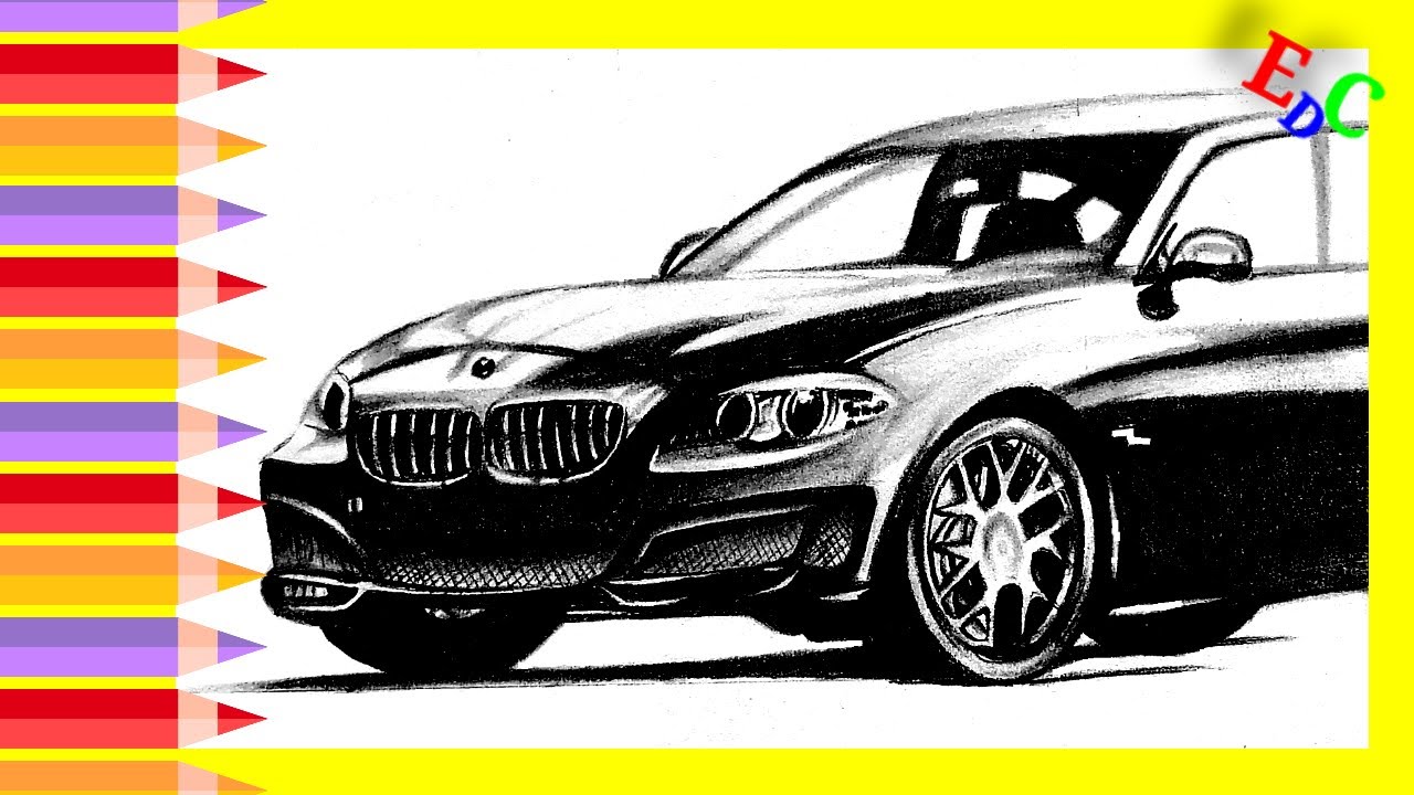 How to Draw a BMW car Sketch by Only using a Pencil || Time lapse || # ...