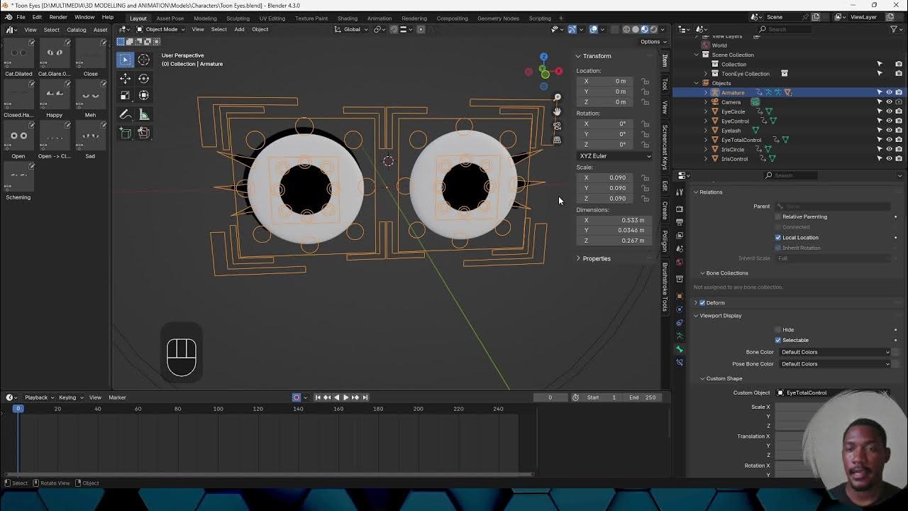 Claymation Style Eye Rig in Blender - YouTube