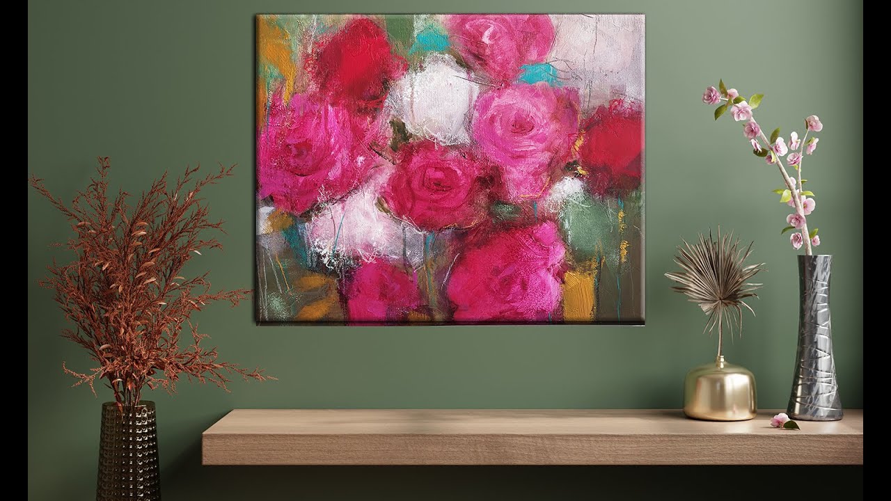 Abstrakte Blumen / Abstrakt malen mit Acryl / Struktur/ Abstrakte ...