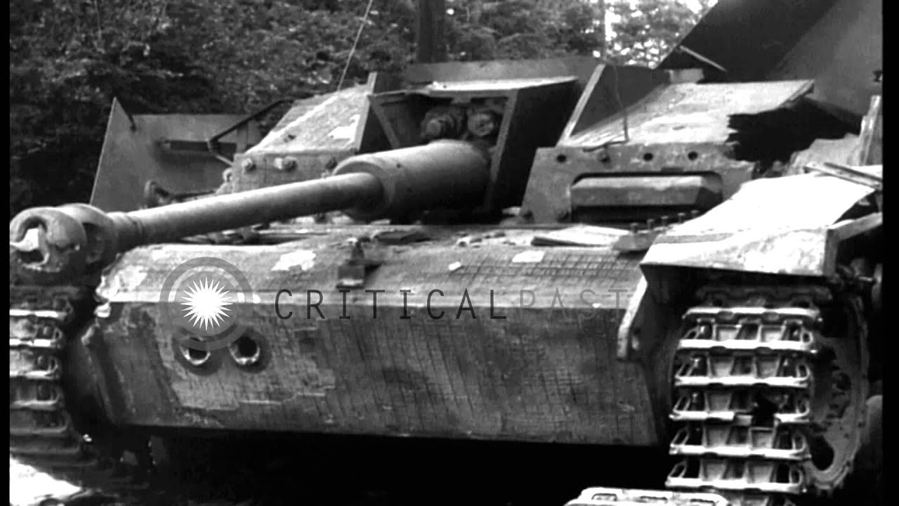 Wrecked German tanks on the road in France. HD Stock Footage - YouTube