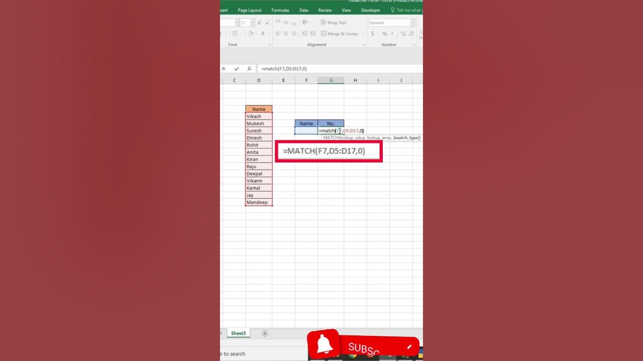 Match Formula 🙏 #excel #exceltutorial #exceltips #exceltricks #excelsolutions #microsoft - YouTube